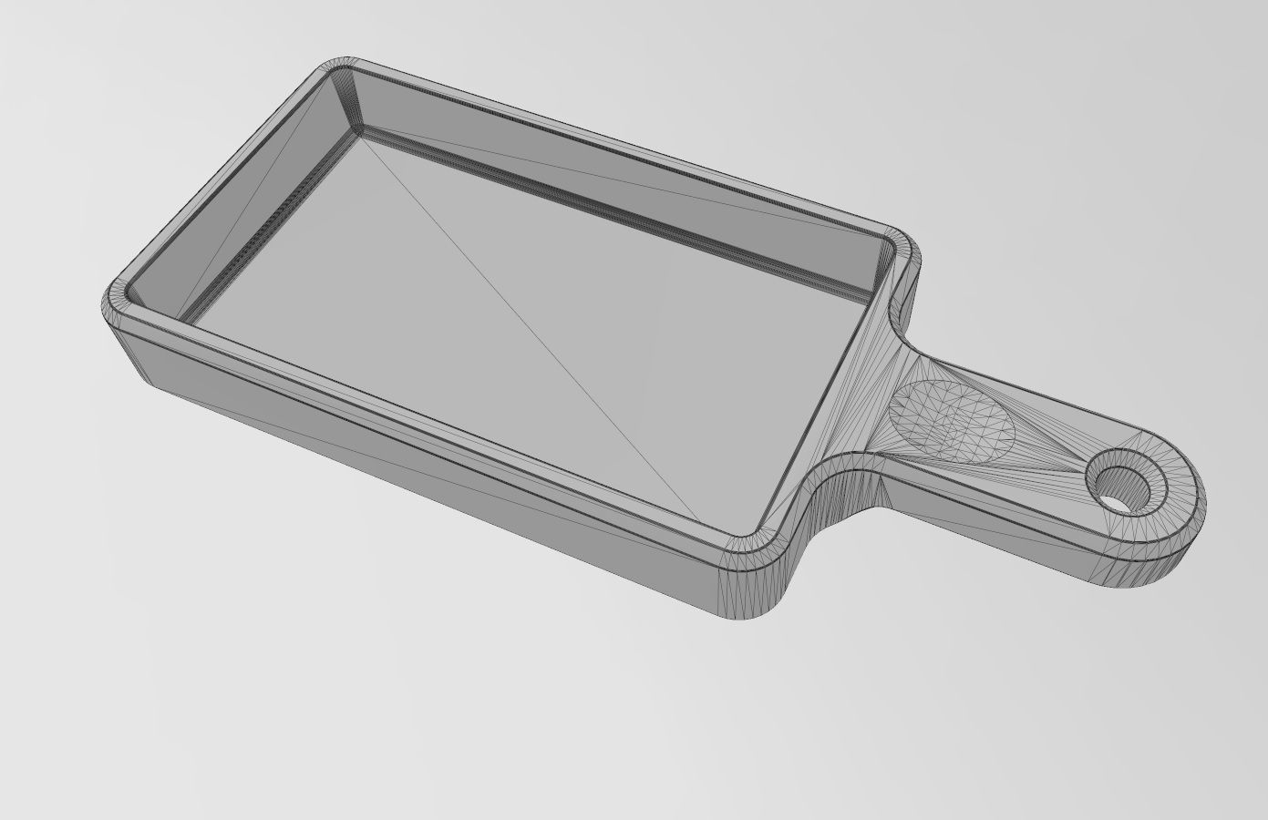 Rectangular serving bowl with handle 3D model 3D printable | CGTrader