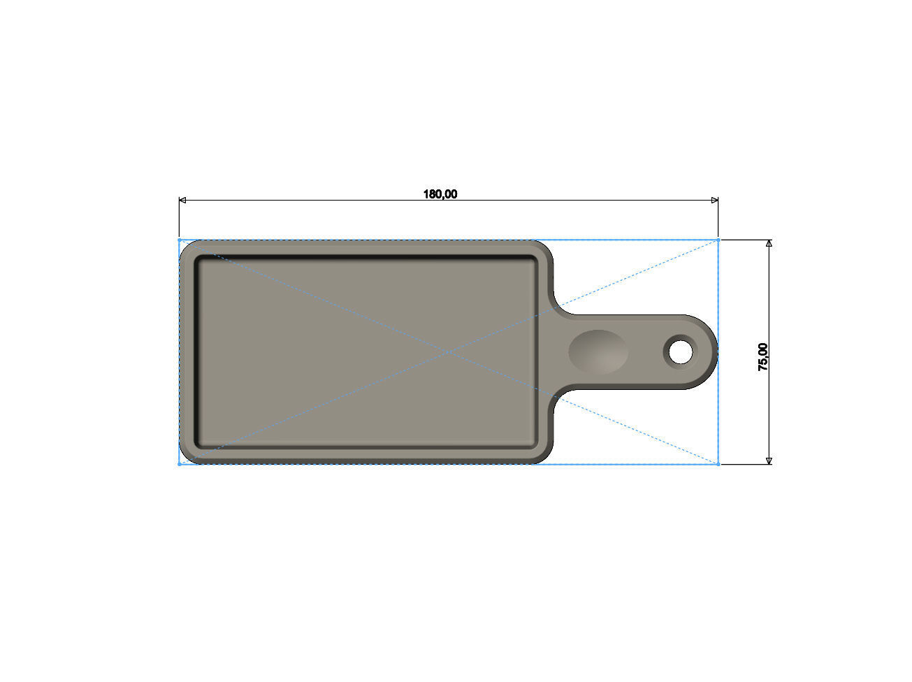 Rectangular serving bowl with handle 3D model 3D printable | CGTrader
