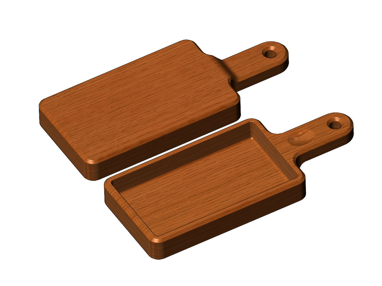 Rectangular serving bowl with handle 3D model 3D printable | CGTrader