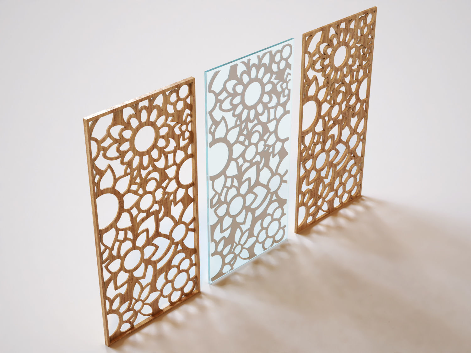 Partition three laser cut panels 3D model | CGTrader