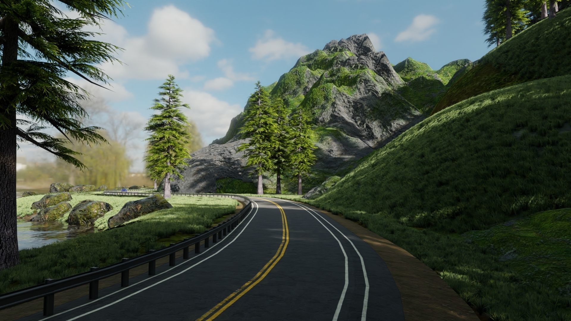 Highway Scene 3D model | CGTrader