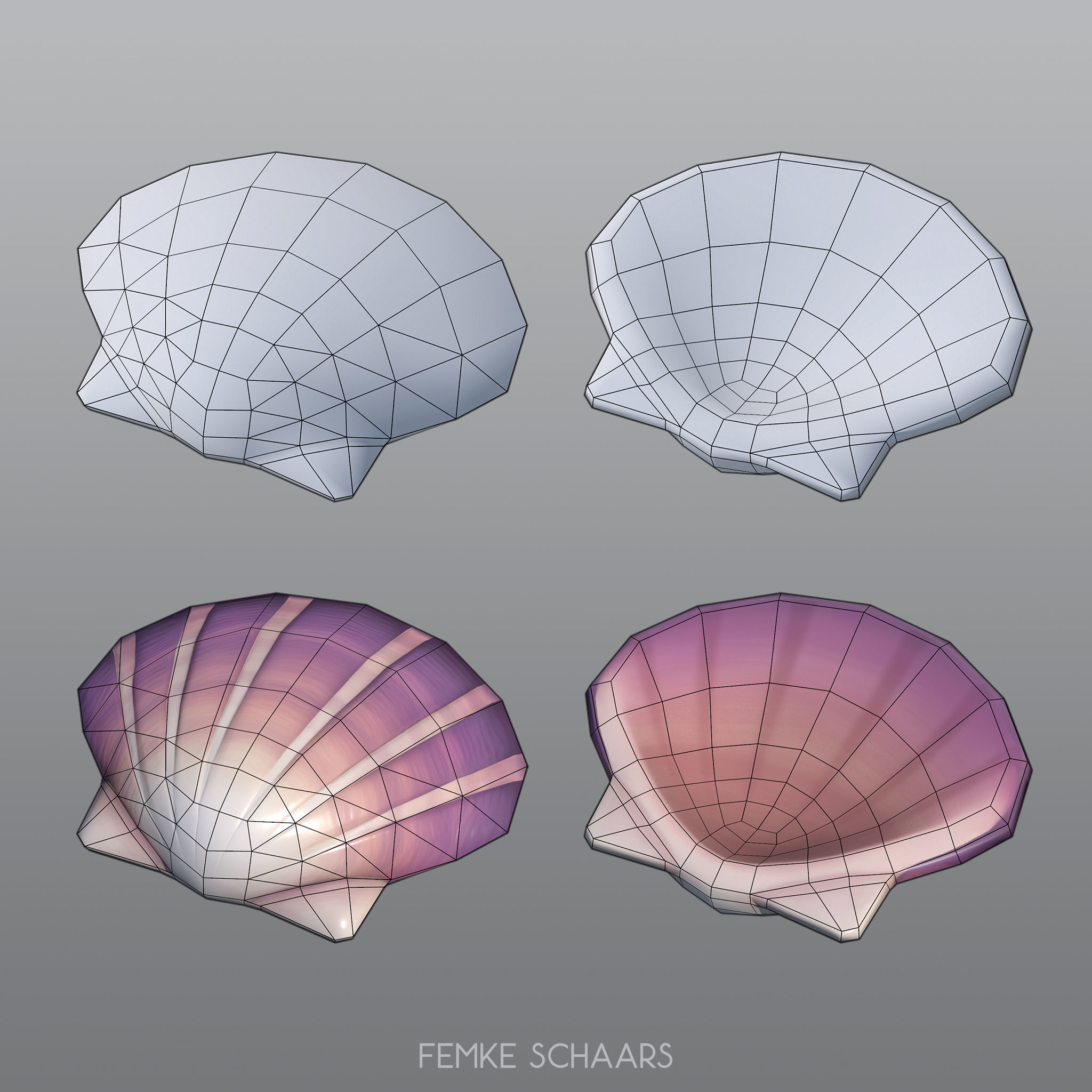 3D model Low-Poly Stylized Seashell Pack VR / AR / low-poly | CGTrader