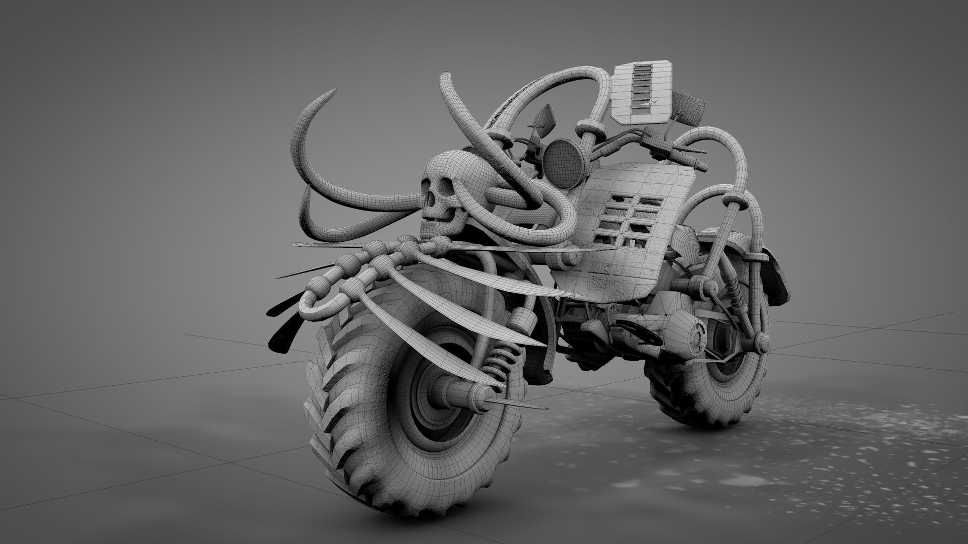 Post Apocalyptic Survival Bike 3D model | CGTrader