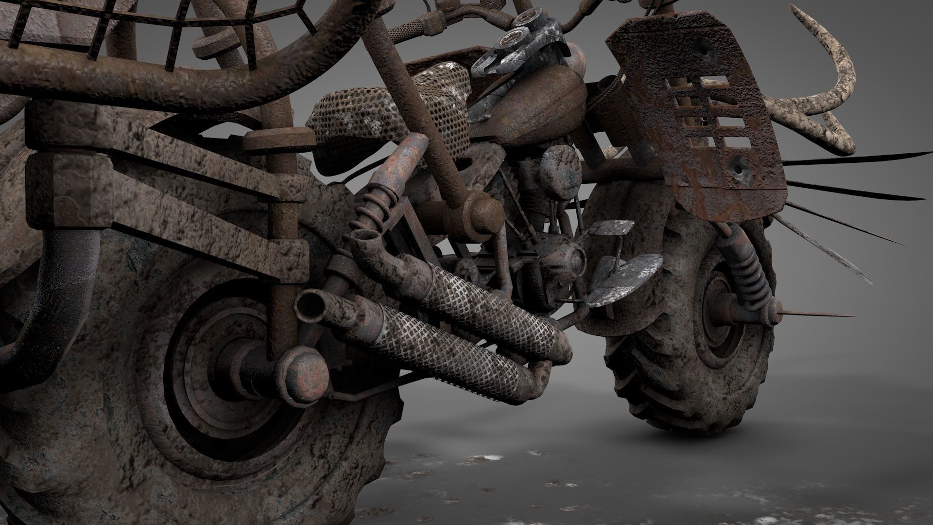 Post Apocalyptic Survival Bike 3D model | CGTrader