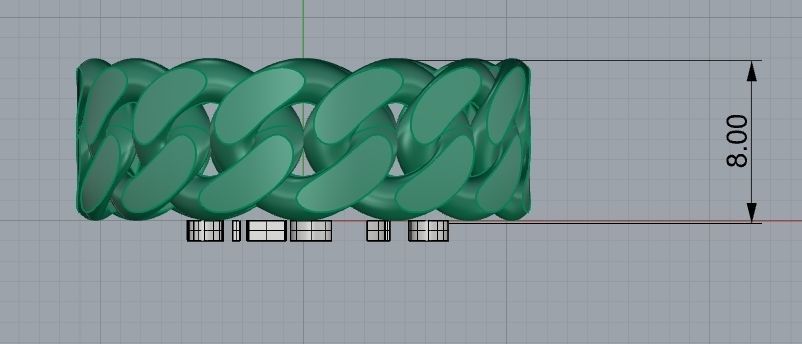 14 size Miami Cuban Curb Link Collection of Cuban 3D model 3D printable ...