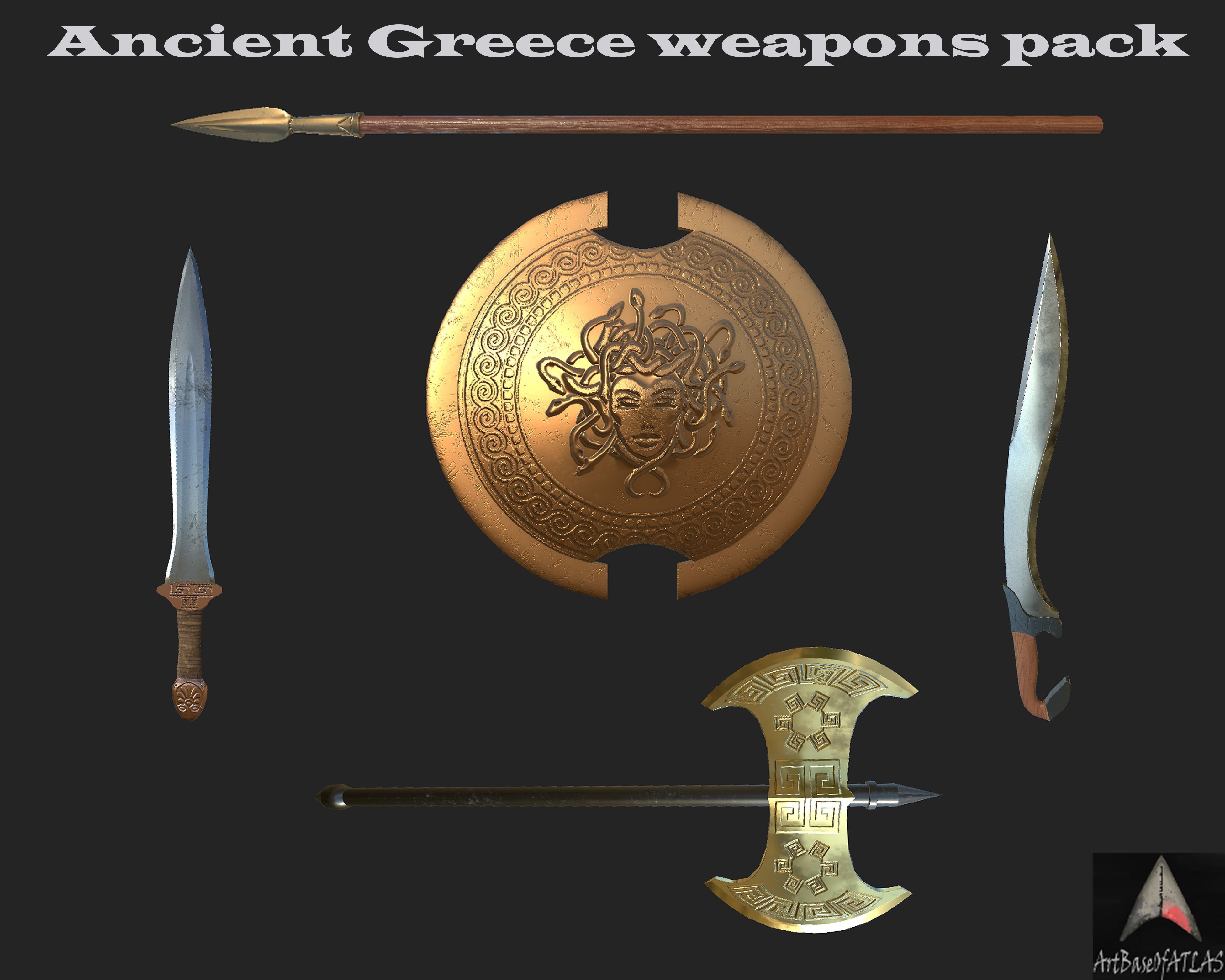 Ancient Greece weapons pack by ArtBaseOfATLAS 3D asset