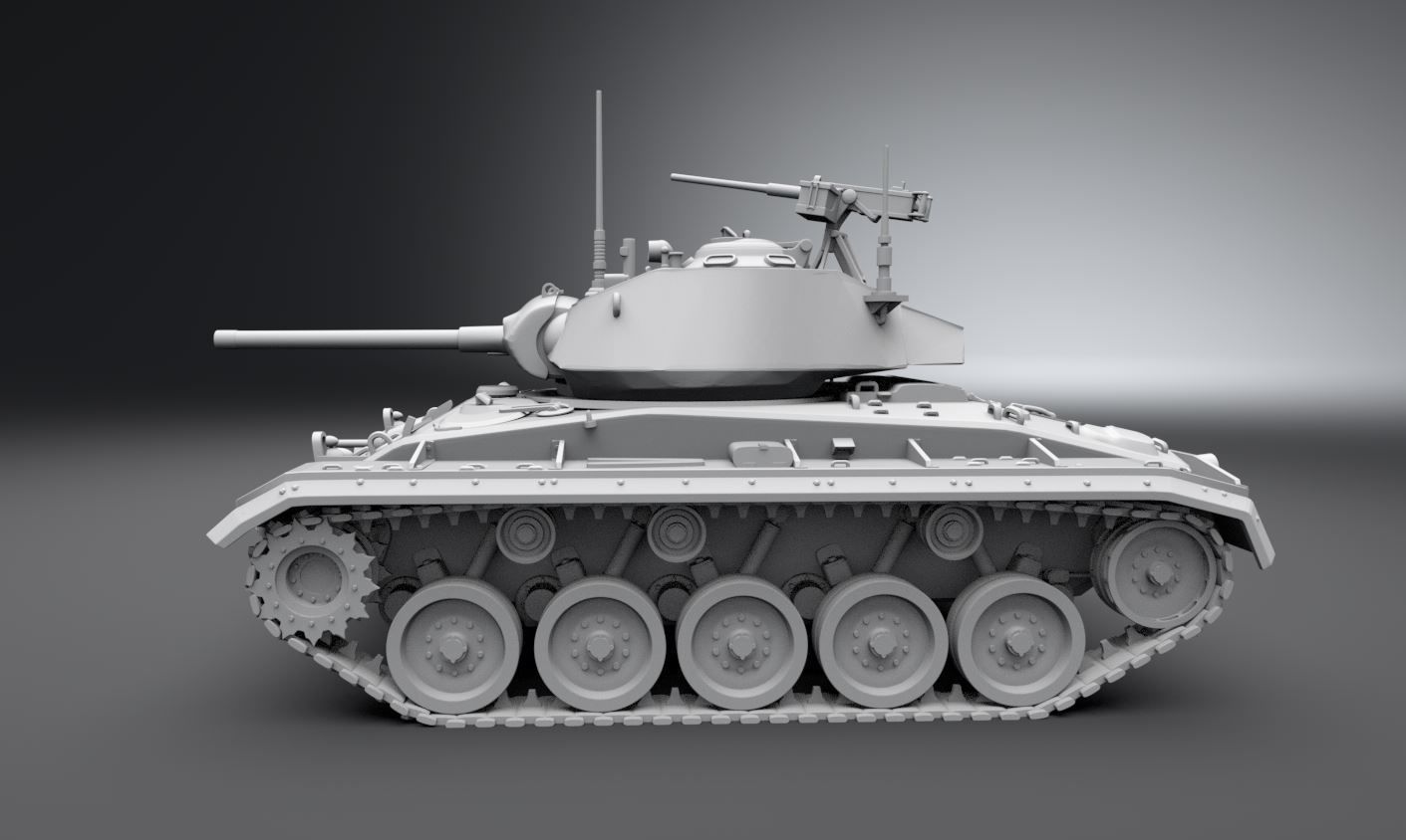 M24 Chaffee Scale Model 3D model 3D printable | CGTrader