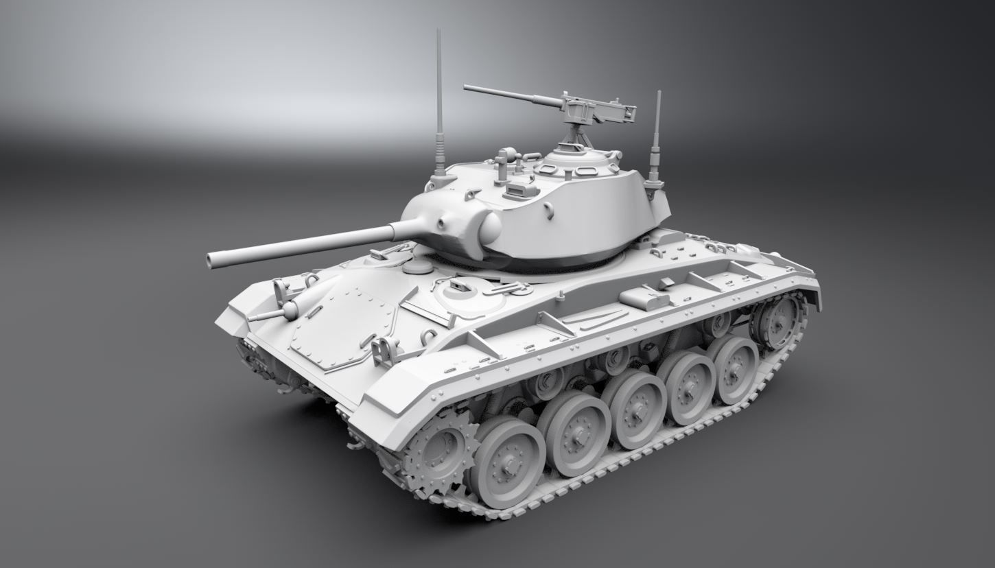 M24 Chaffee Scale Model 3D model 3D printable | CGTrader