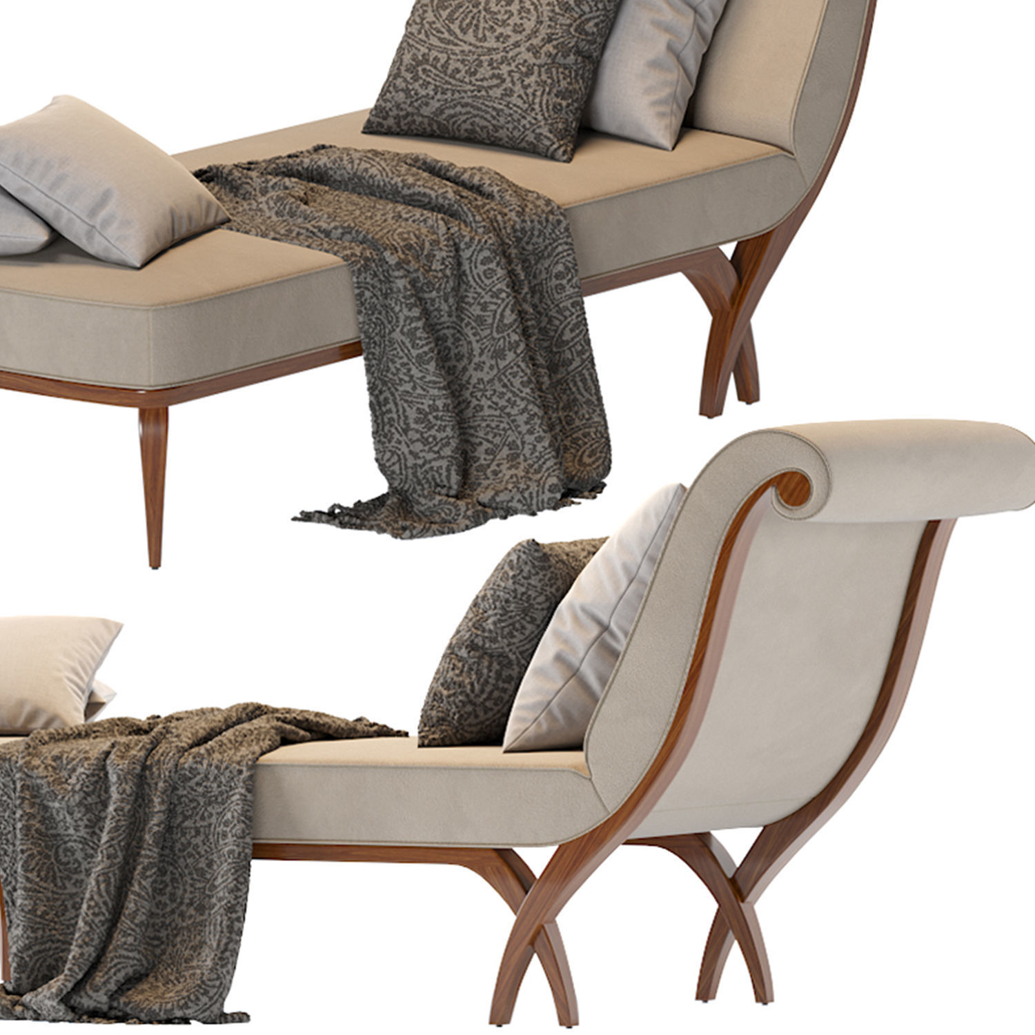 Ottoman Lanvin 3D model | CGTrader