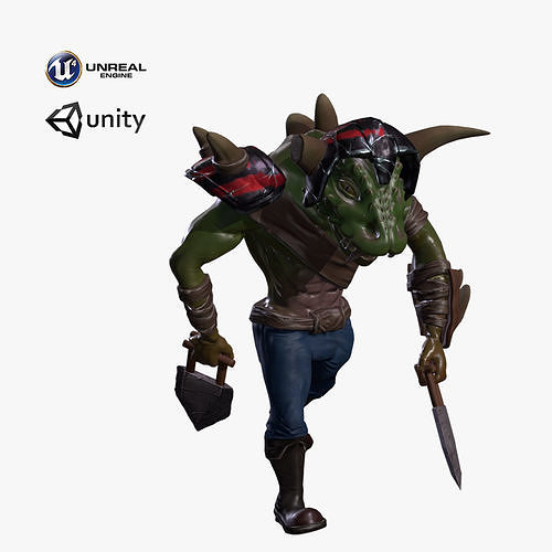 3D model Lizardman VR / AR / low-poly rigged animated | CGTrader