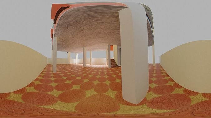 VR-Rendering interior of house with orange floor 3D model | CGTrader