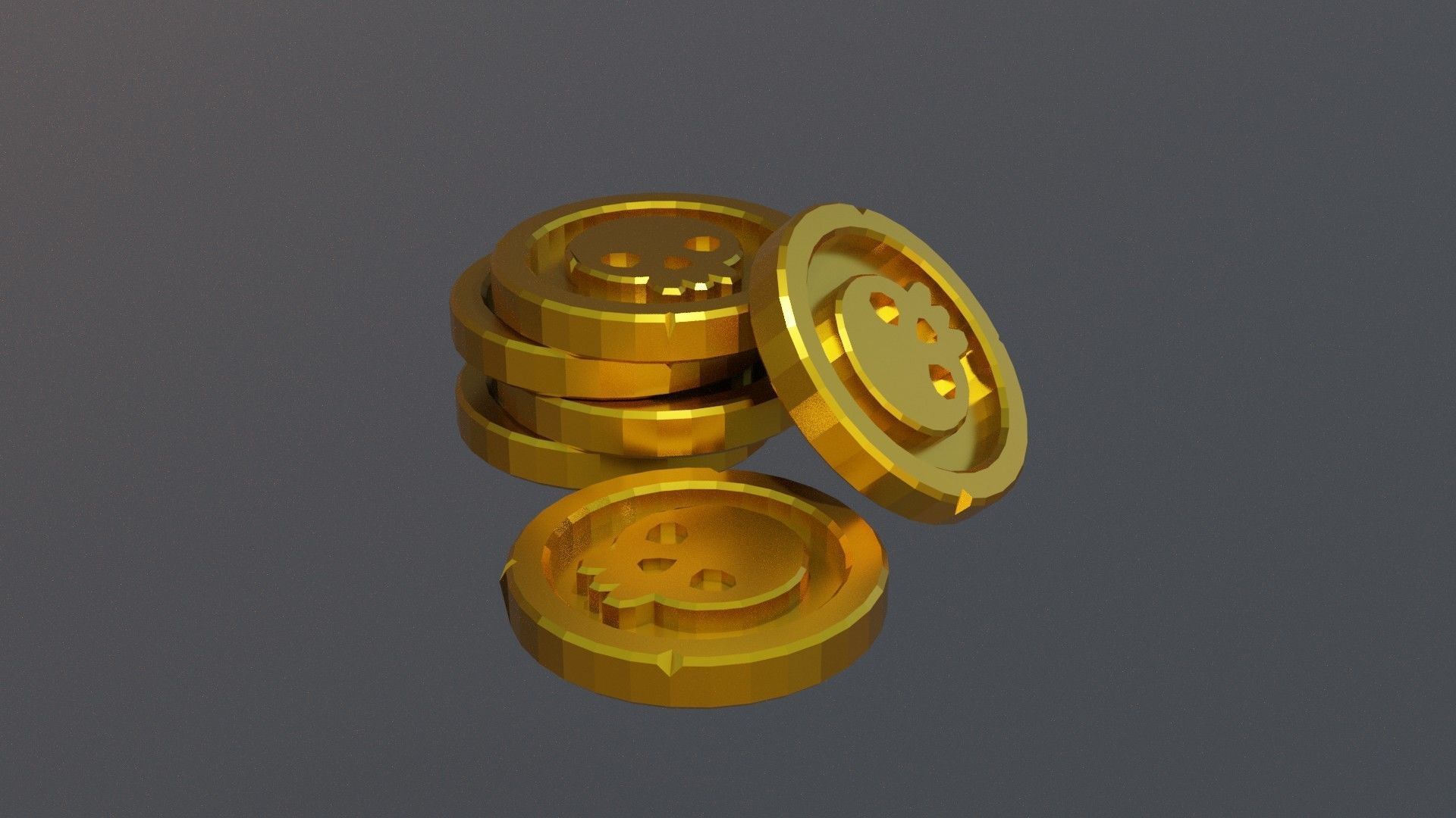 game-ready Pirate Coin 3D Lowpoly Model | CGTrader