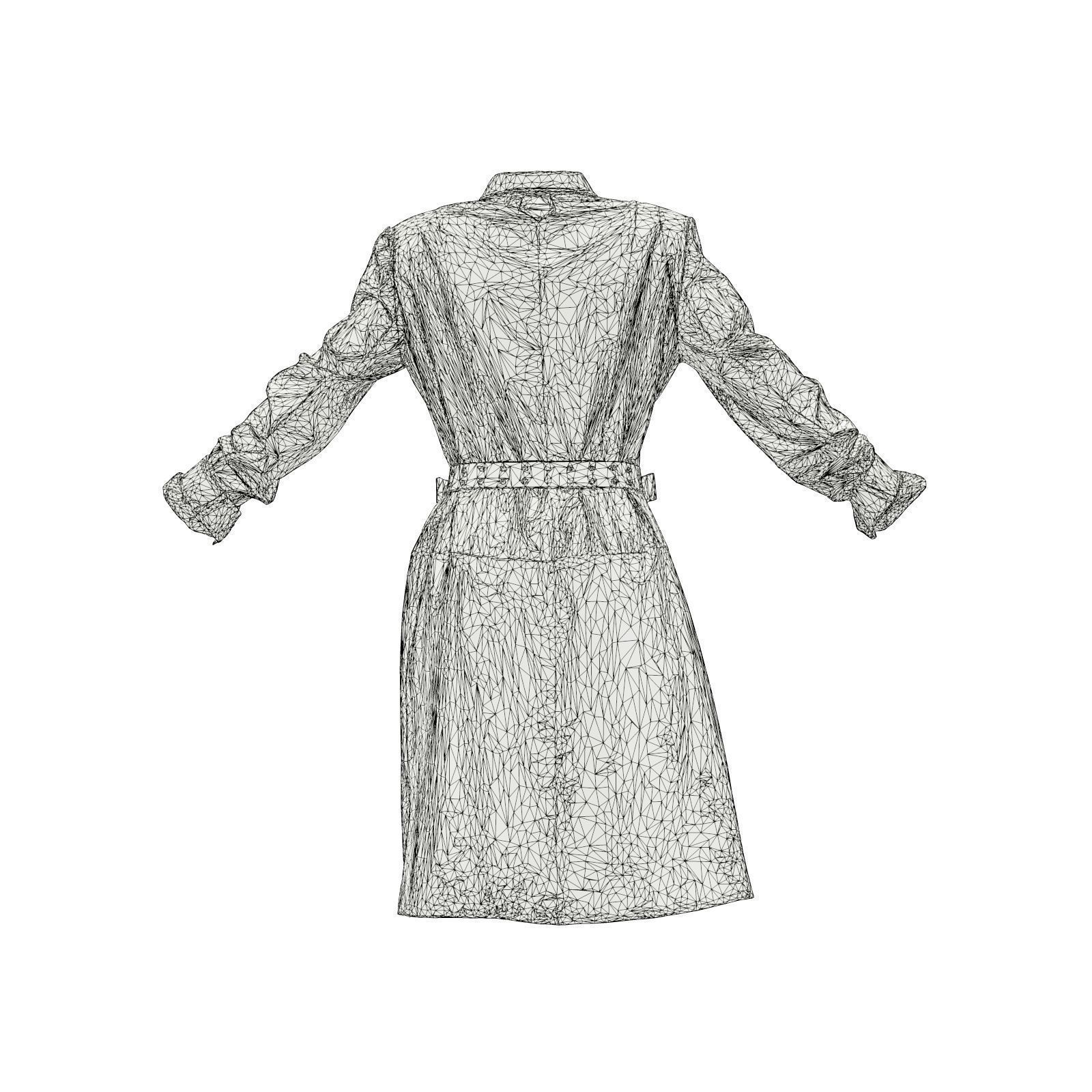 CATANZARO Belted Fetish Coat 3D model | CGTrader