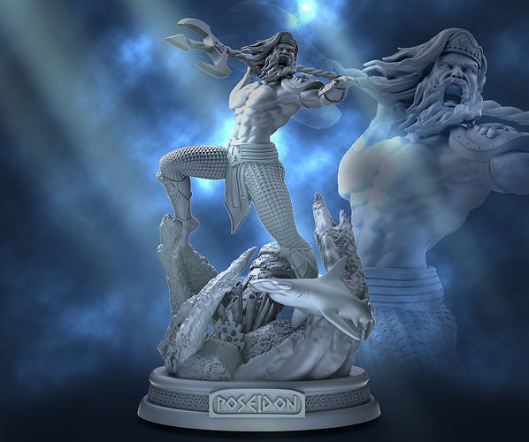 Poseidon 3D model 3D printable | CGTrader