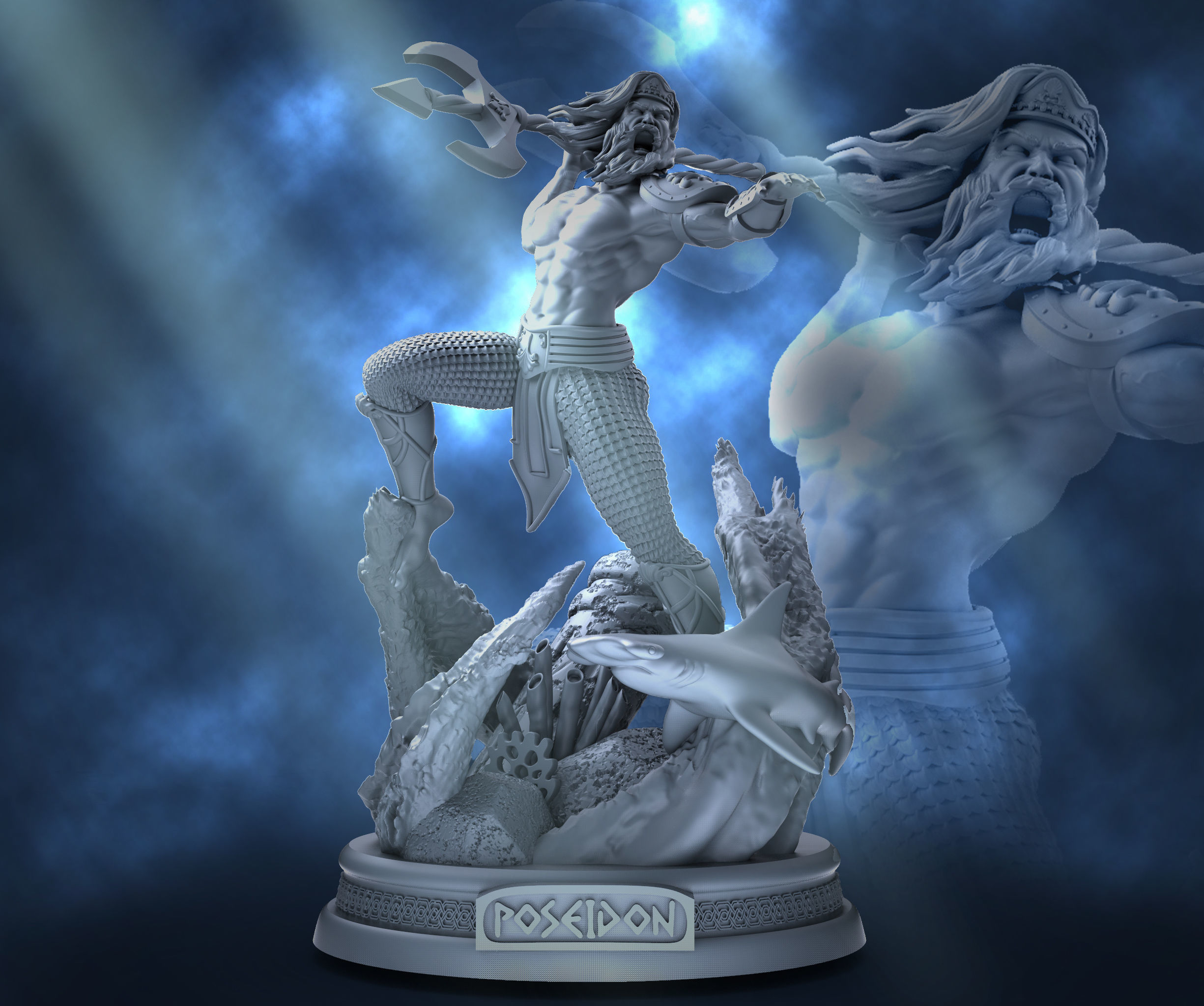 Poseidon 3D model 3D printable | CGTrader