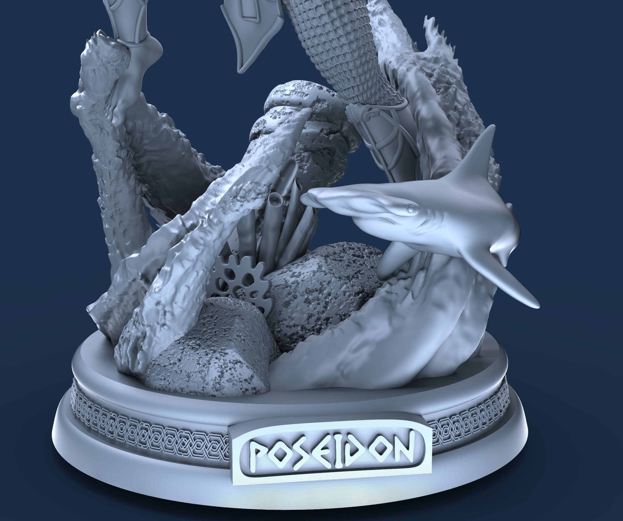 Poseidon statue of neptune 3D model 3D printable | CGTrader