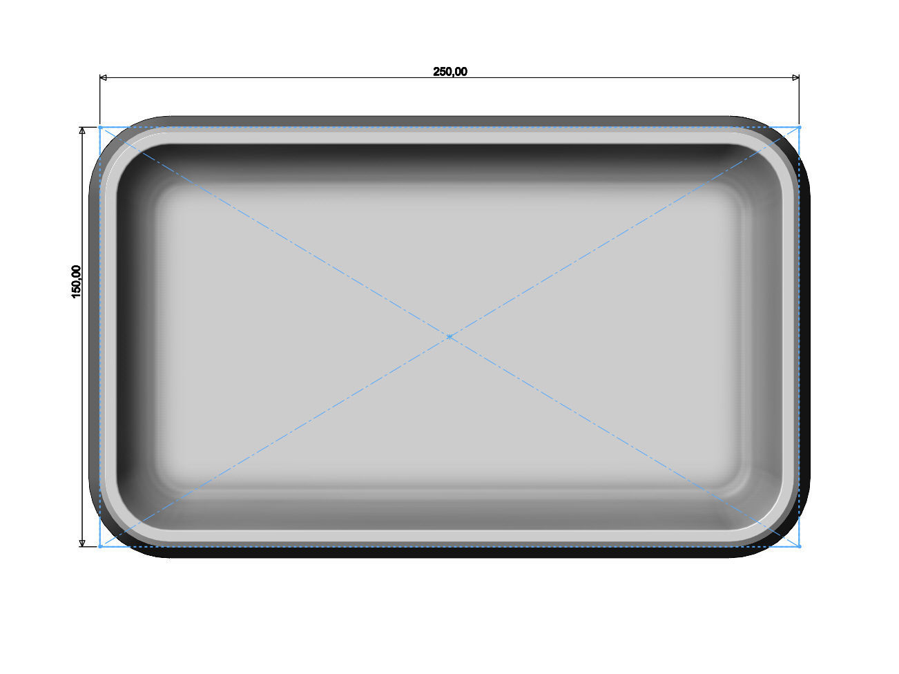 Simple rectangular carved tray 3D model 3D printable | CGTrader