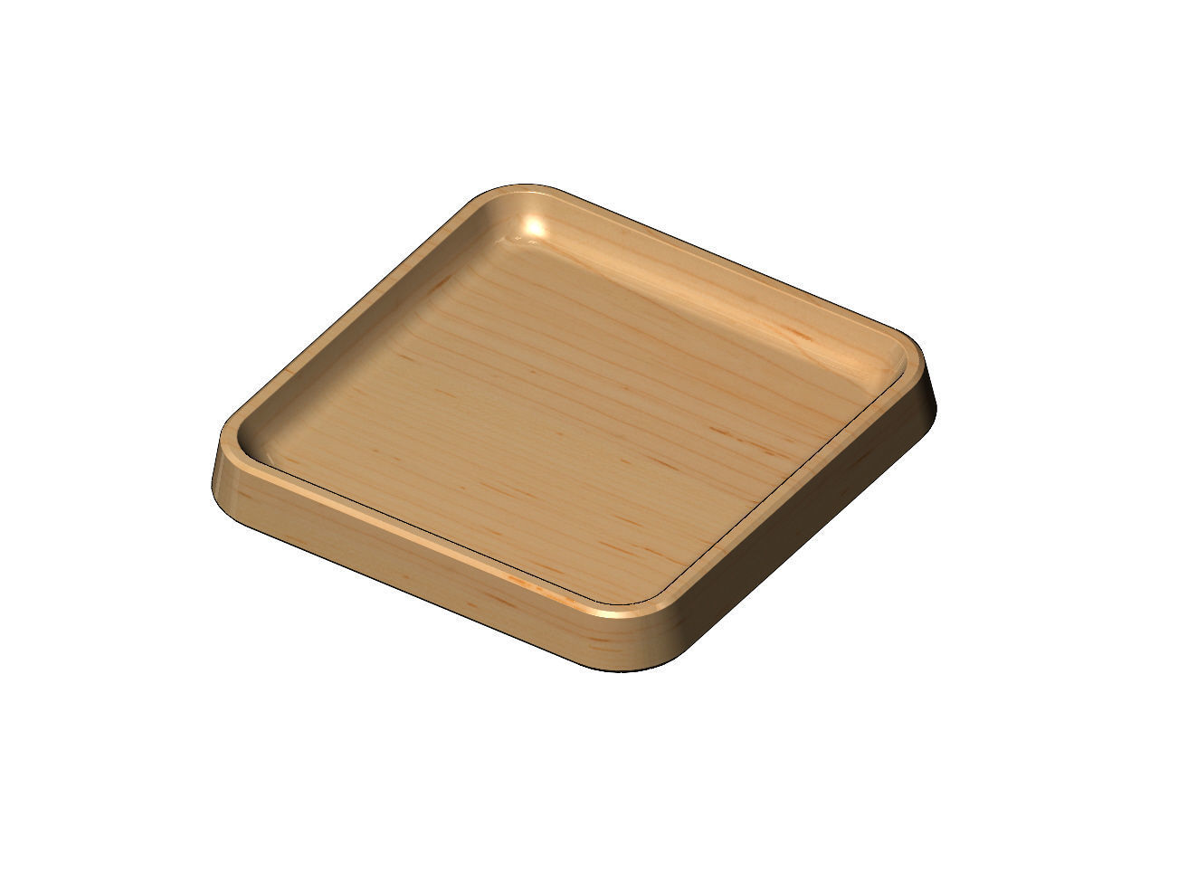 Simple square carved tray 3D model 3D printable | CGTrader