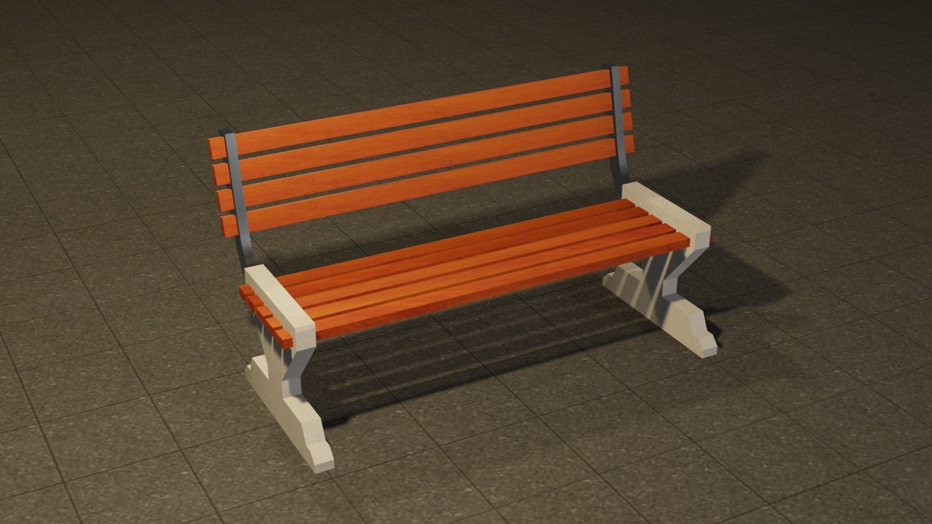 Bench 3D model OBJ FBX STL BLEND
