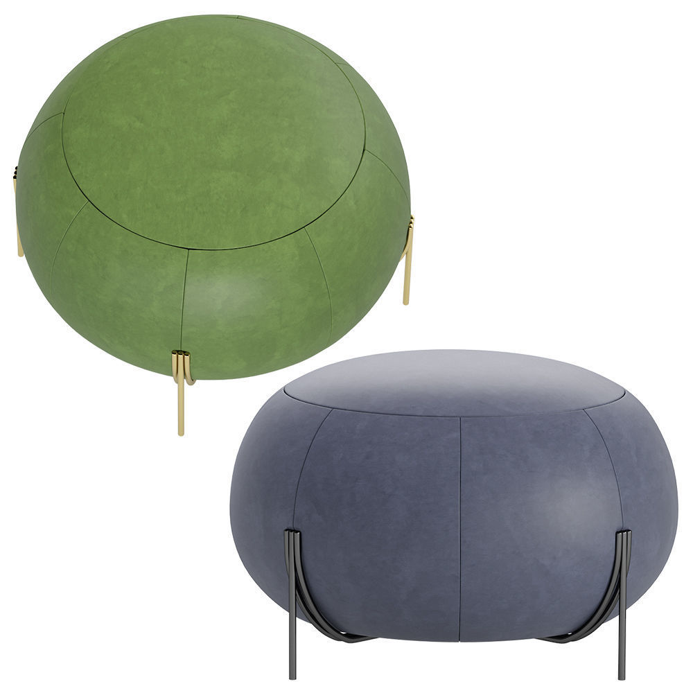 Saba Italia GEO pouf Leather 3D model | CGTrader