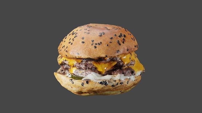 3D model HamBurger Model produced with photogrammetry VR / AR / low ...