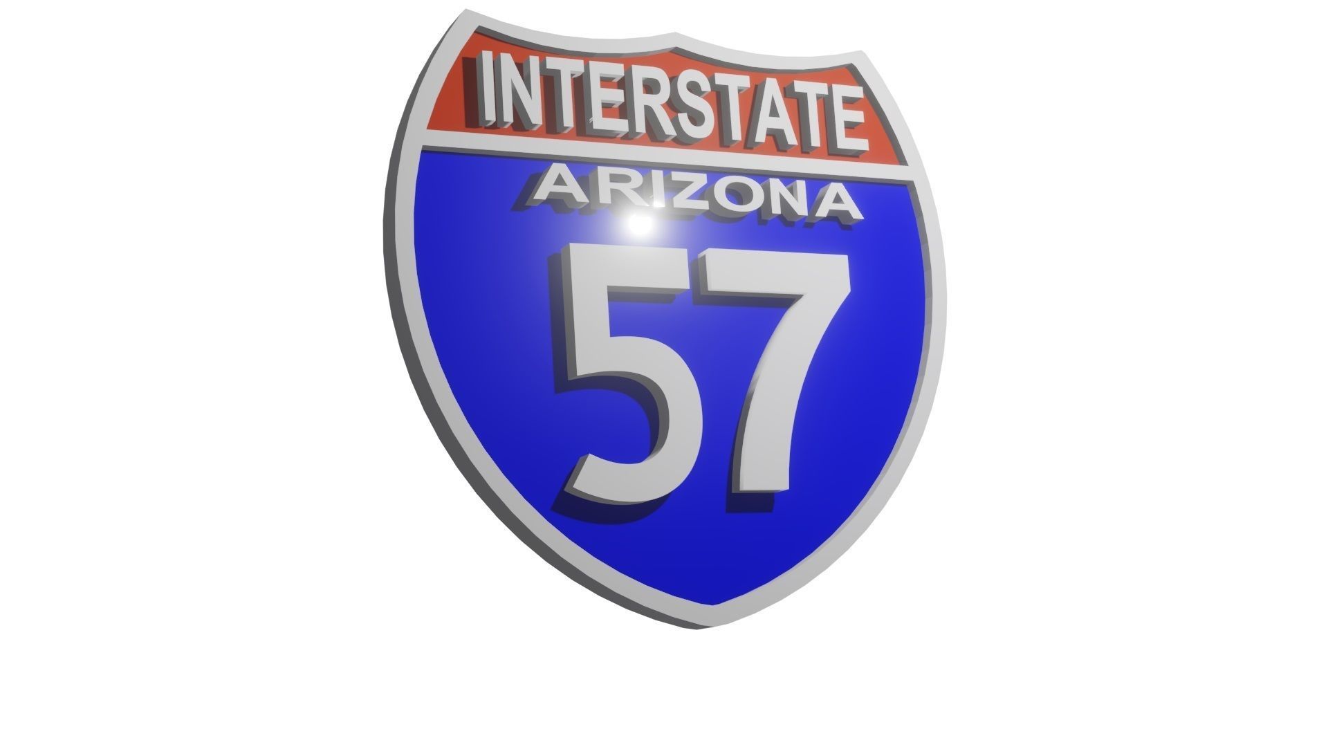 Sign Interstate Arizona 57 3D model | CGTrader
