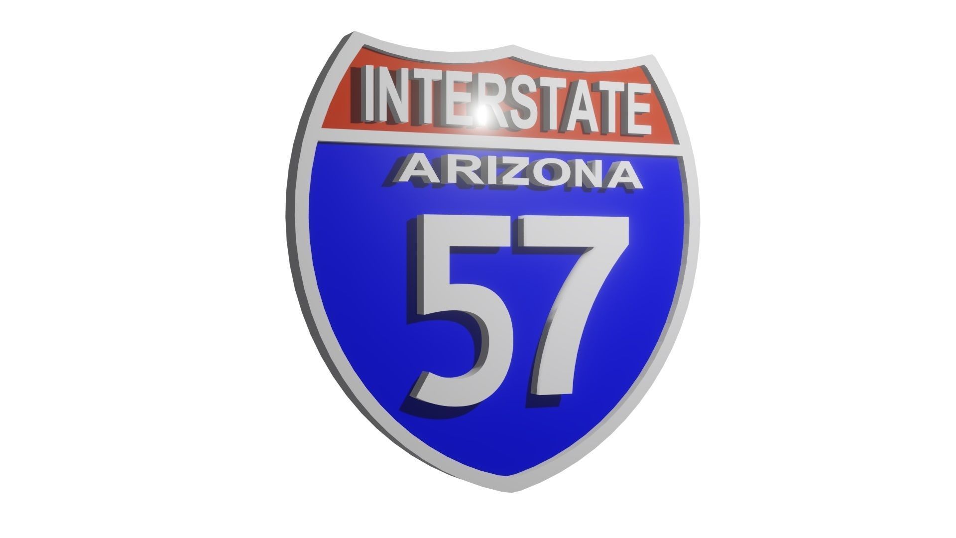 Sign Interstate Arizona 57 3D model | CGTrader