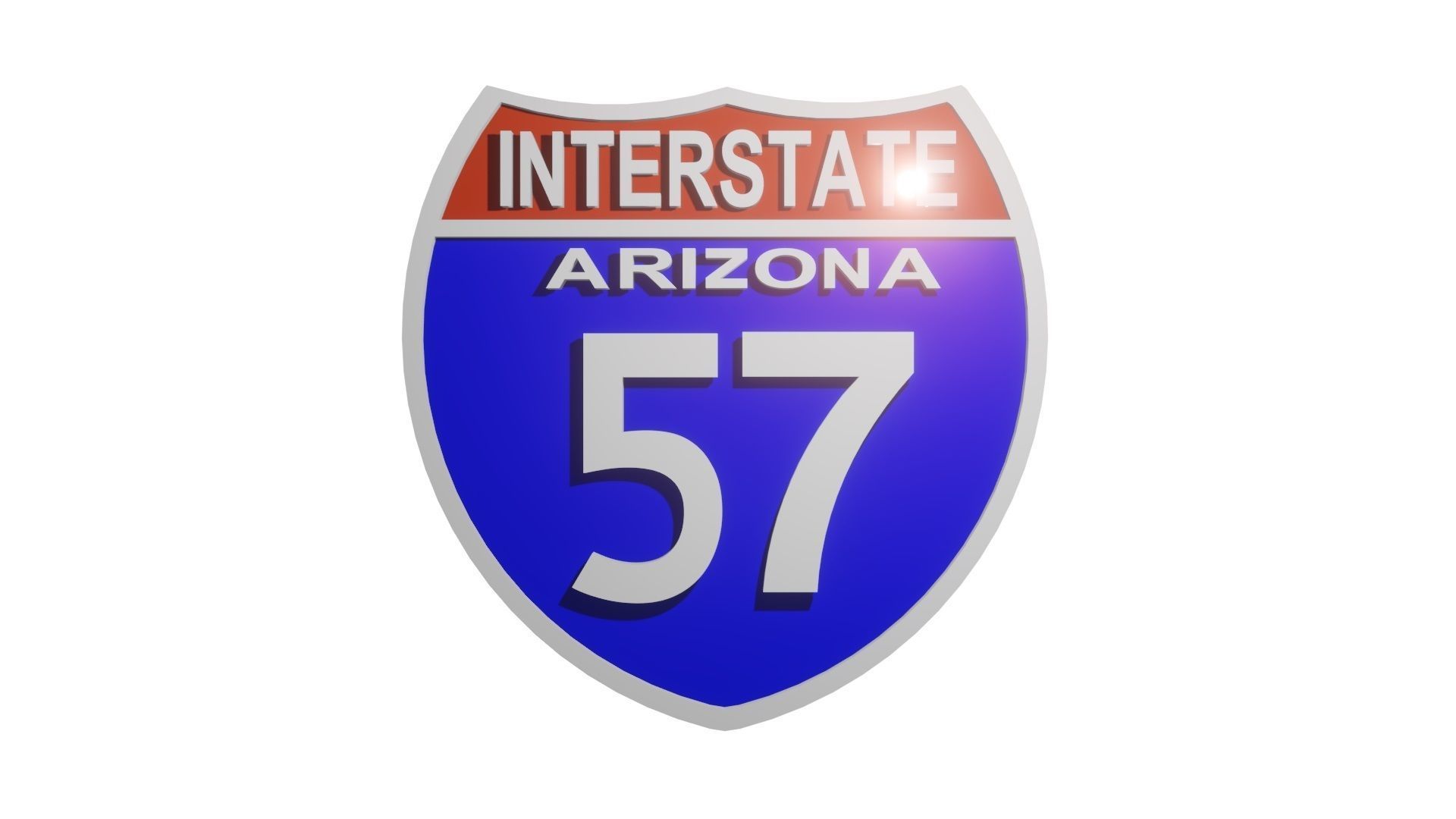 3D Sign Interstate Arizona 57 | CGTrader