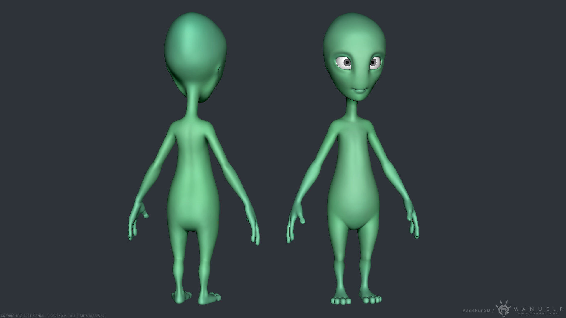 Stylized Cartoon Alien 3D model | CGTrader