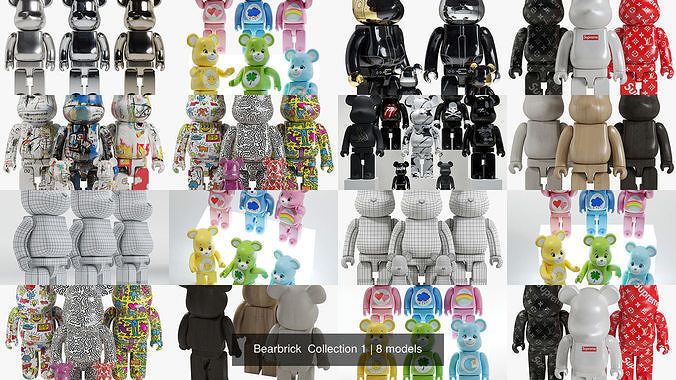 3D Model Collection Bearbrick 1 VR / AR / low-poly | CGTrader