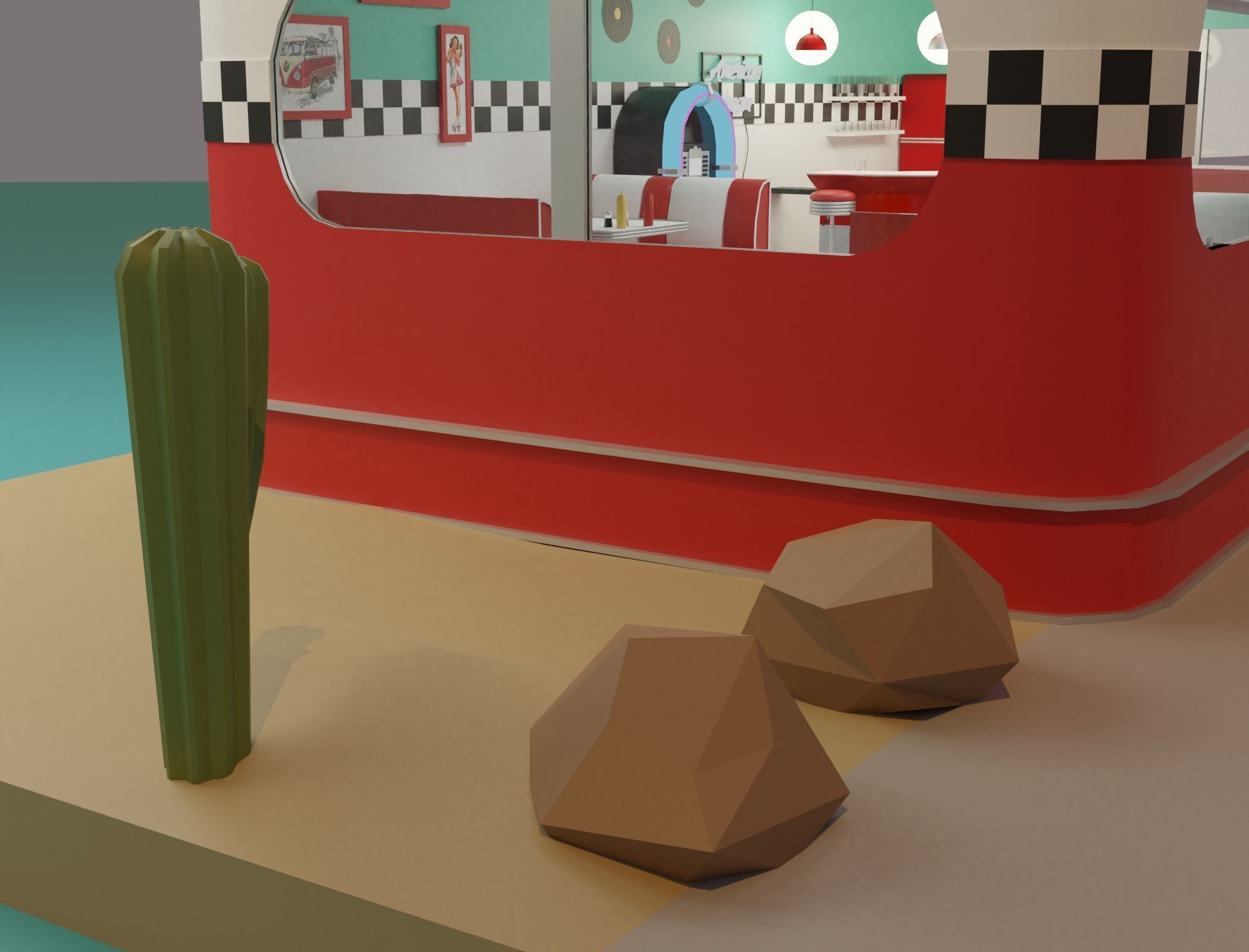 3D model American diner - Full version VR / AR / low-poly | CGTrader