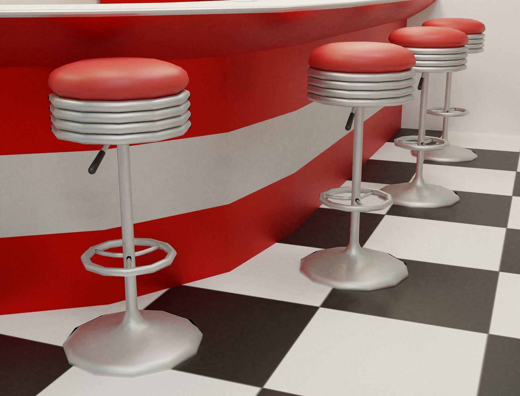 3D model American diner - Full version VR / AR / low-poly | CGTrader