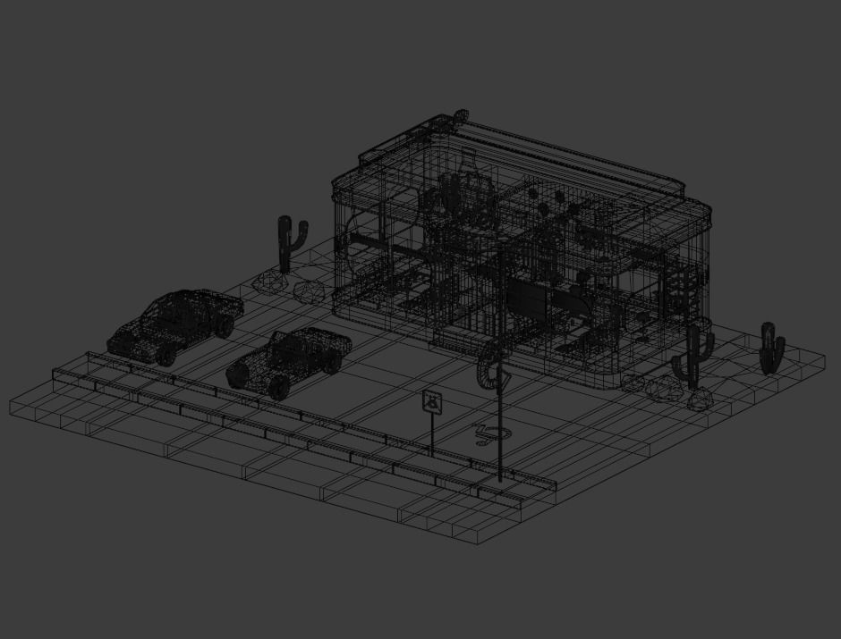 3D model American diner - Full version VR / AR / low-poly | CGTrader