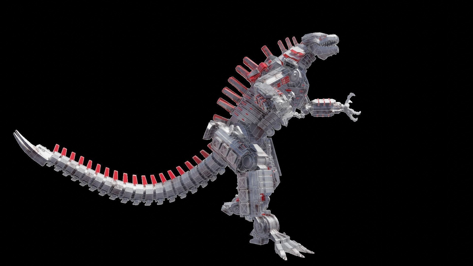 Mechagodzilla armored dinosaur 3D model | CGTrader