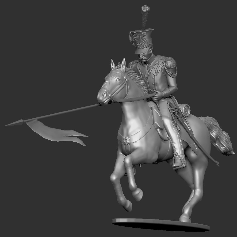 1st Empire Lancer charging - Napoleon 3D model 3D printable | CGTrader