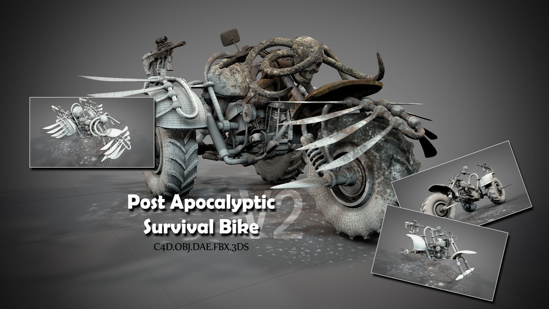 Post Apocalyptic Survival Bike v2 3D model | CGTrader