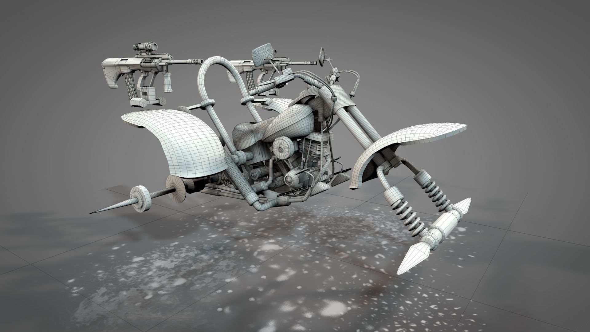 Post Apocalyptic Survival Bike v2 3D model | CGTrader