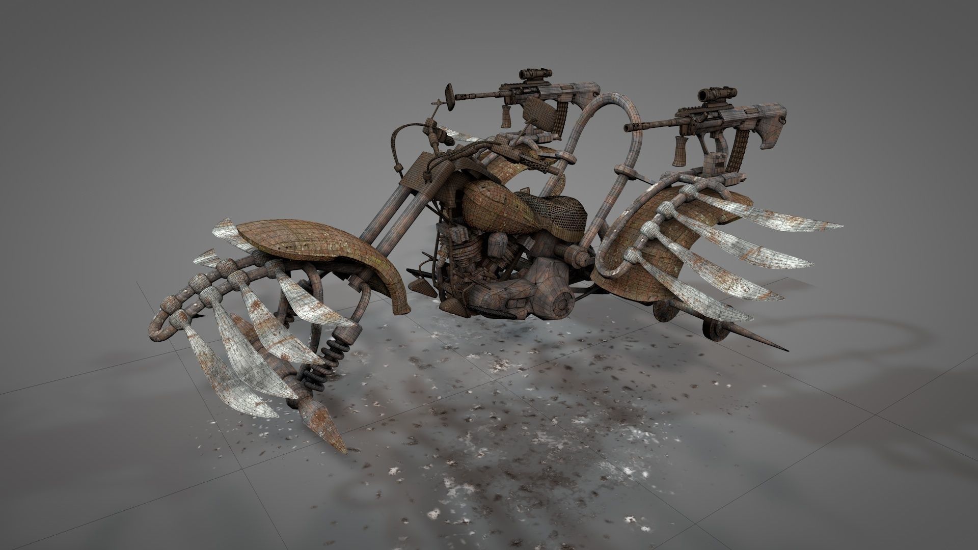 Post Apocalyptic Survival Bike v2 3D model | CGTrader