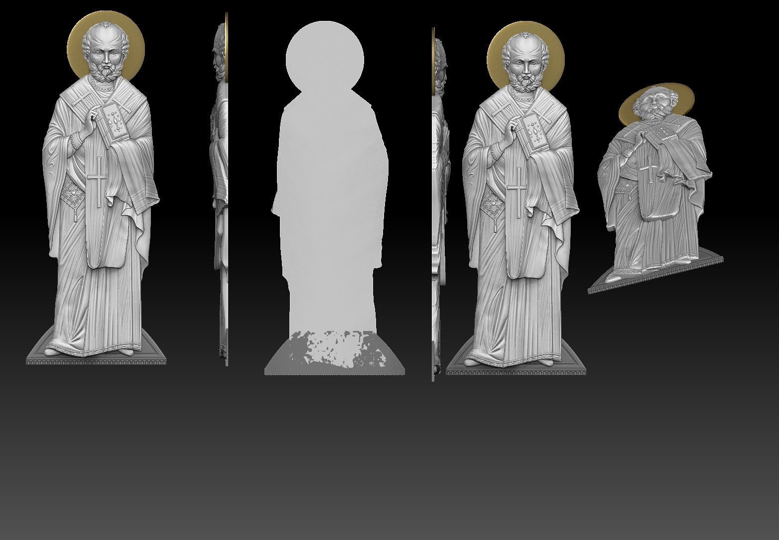 Saint Nicholas 3d model bas relif 3D model 3D printable | CGTrader