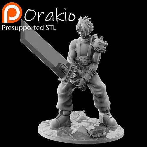 Cloud FFVII 3D model 3D printable | CGTrader