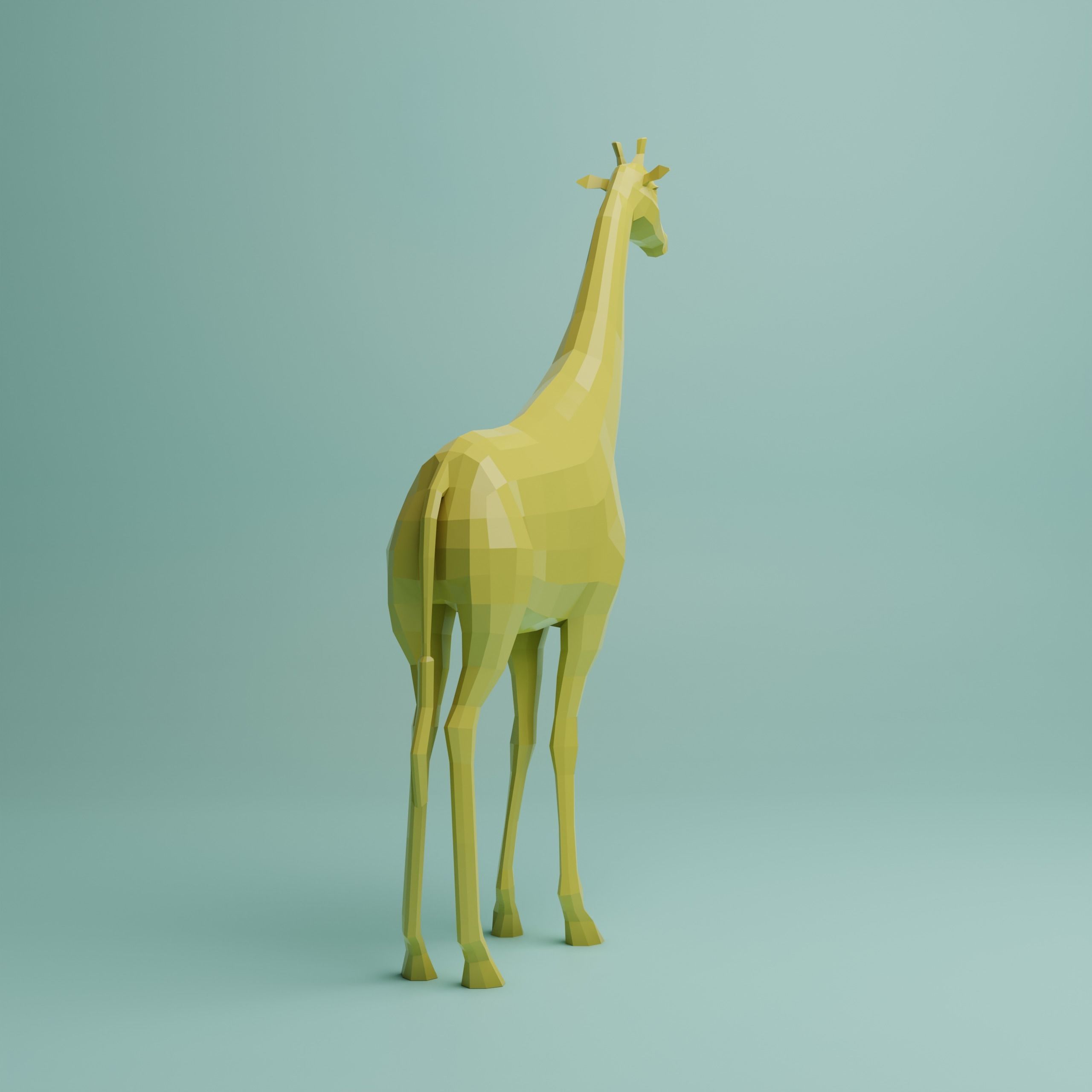 Low Poly Giraffe Sculpture 3D model | CGTrader