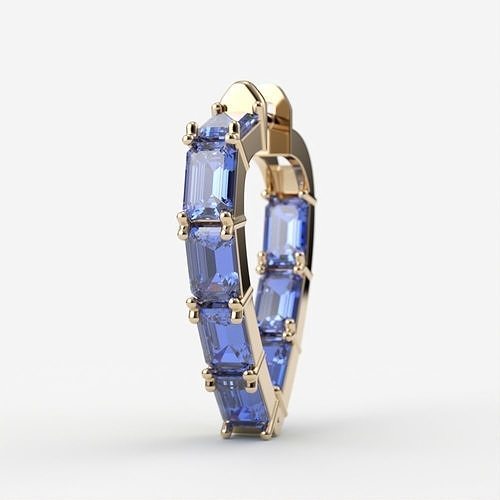 Earrings with gems 3dm stl print 3D model 3D printable | CGTrader