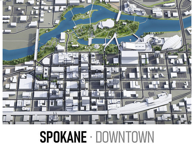 3D model Spokane VR / AR / low-poly | CGTrader