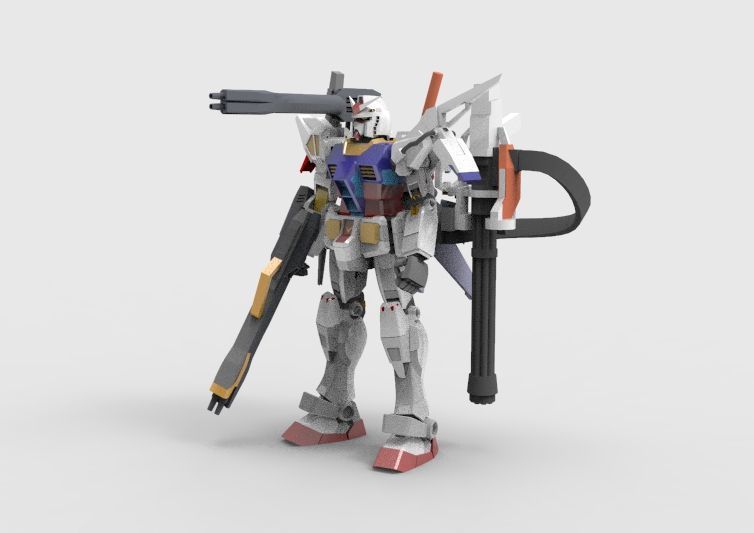 Gundam RX-78 Defender 3D model | CGTrader