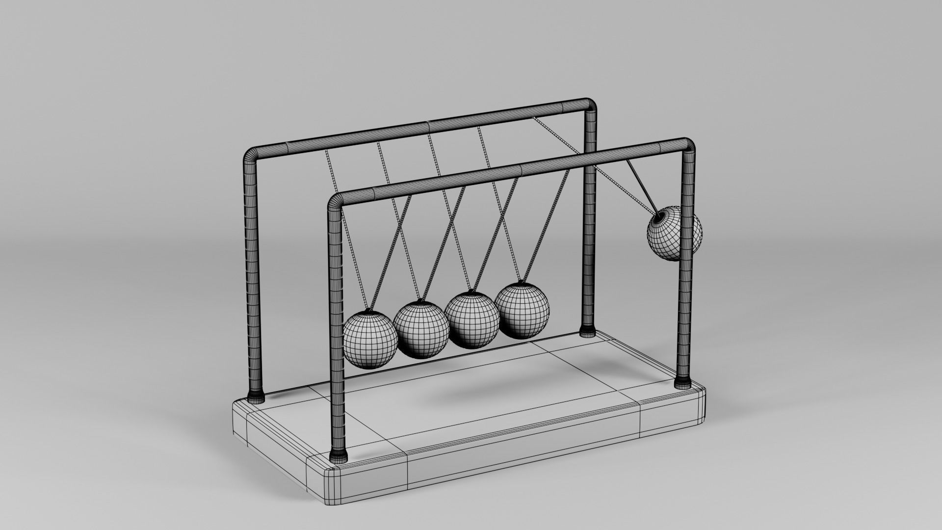 Newton pendulum 3D model animated | CGTrader