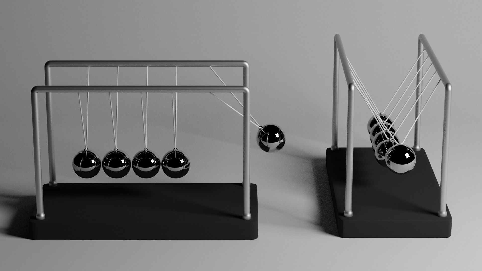 Newton pendulum 3D model animated | CGTrader