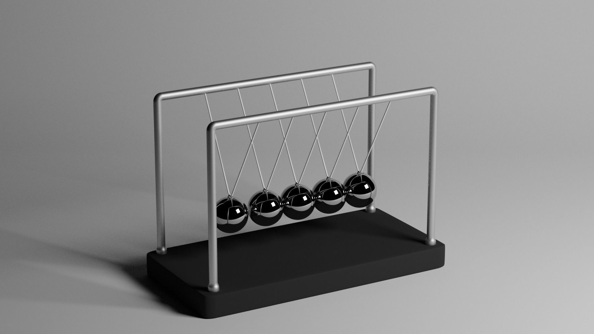 Newton pendulum 3D model animated | CGTrader