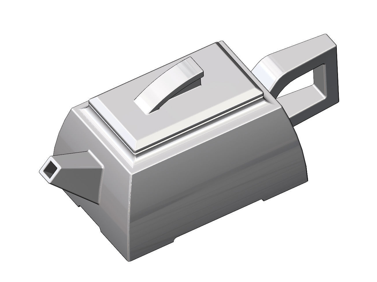 Traditional rectangular tea pot 3D model 3D printable | CGTrader