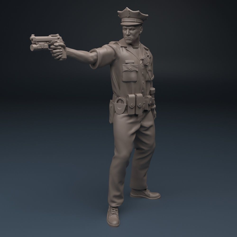 Policeman 75mm 120mm 3D model 3D printable | CGTrader