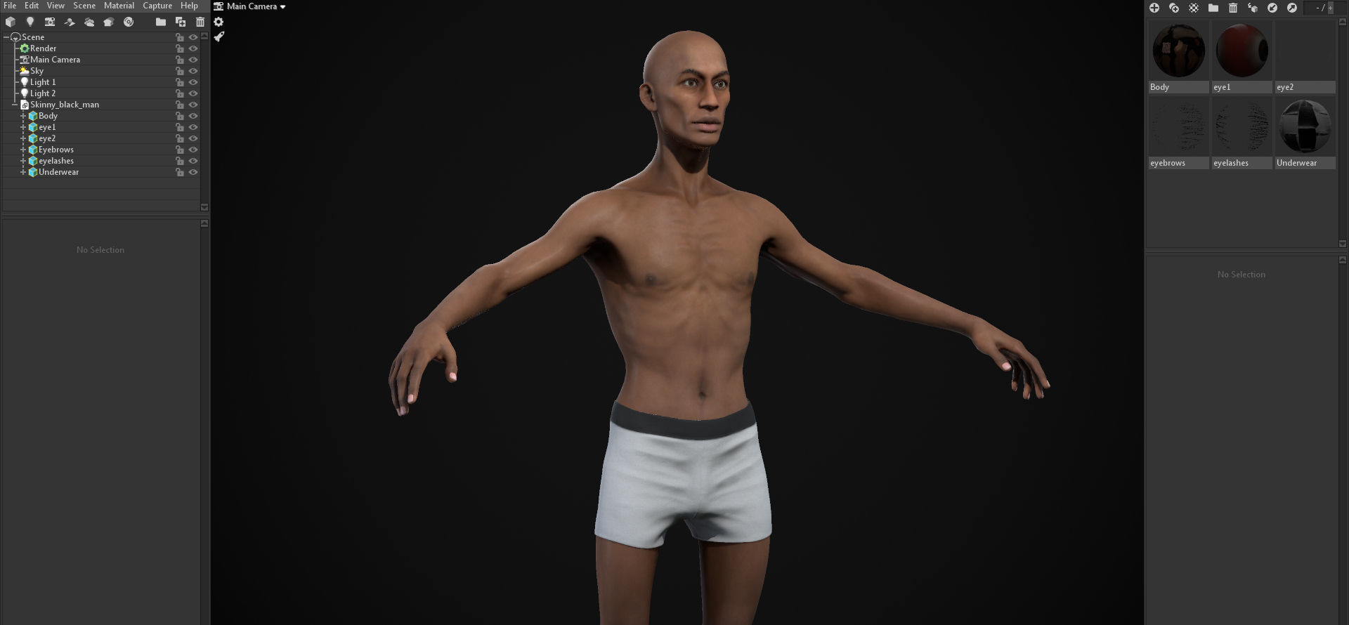 3D model Black skinny man VR / AR / low-poly | CGTrader